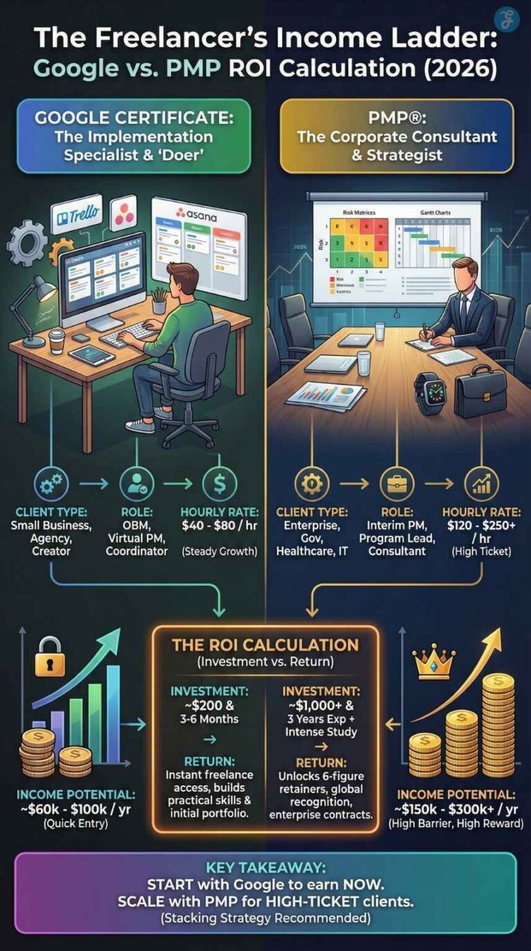 Google Project Management Certificate vs PMP for Freelancers in 2026